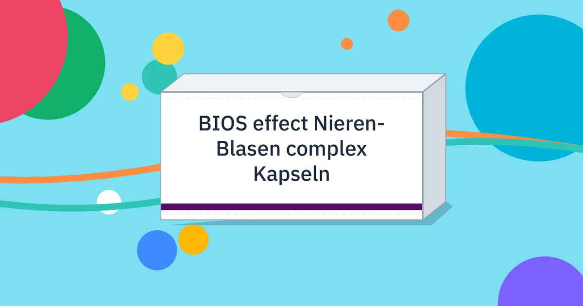 Symbolbild: Packung mit der Aufschrift BIOS effect Nieren-Blasen complex Kapseln (PZN 10276393) – Verfügbarkeit und Bezug in Apotheken in Frankfurt am Main