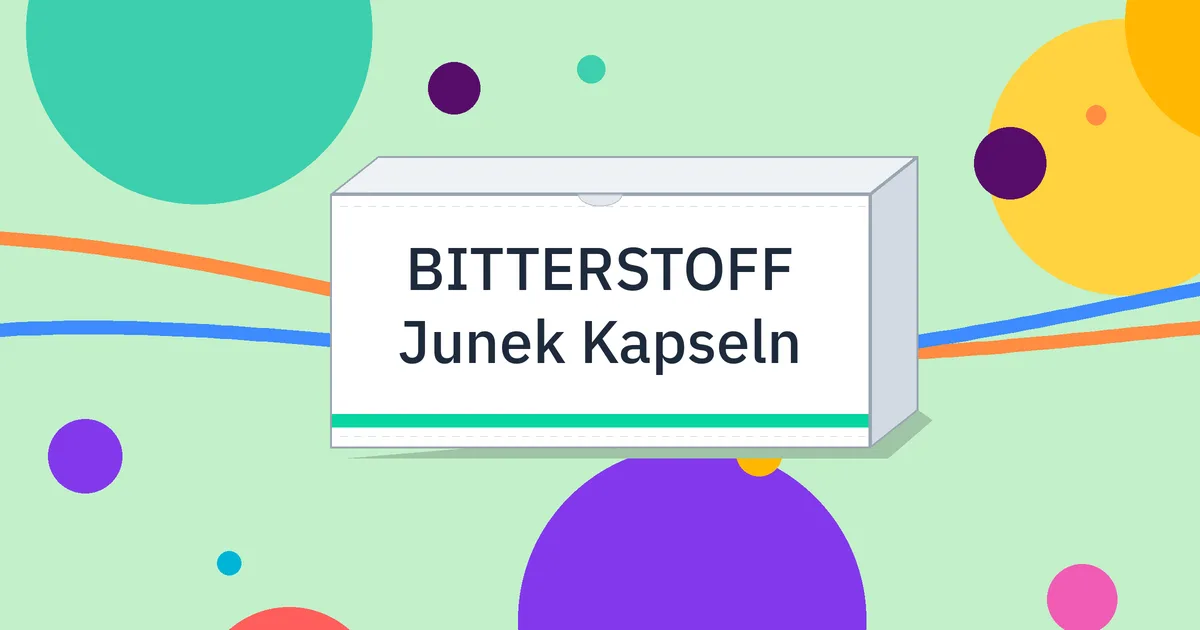 Symbolbild: Packung mit der Aufschrift BITTERSTOFF Junek Kapseln (PZN 10051263) – Verfügbarkeit und Bezug in Apotheken in Frankfurt am Main