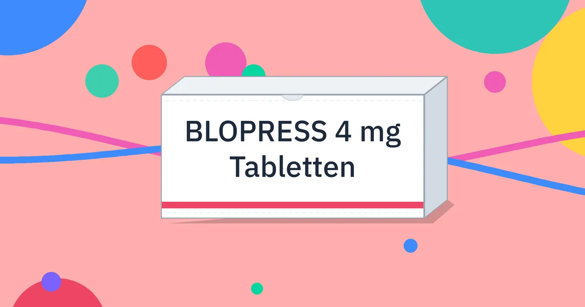 Symbolbild: Packung mit der Aufschrift BLOPRESS 4 mg Tabletten (PZN 09295043) – Verfügbarkeit und Bezug in Apotheken in Frankfurt am Main