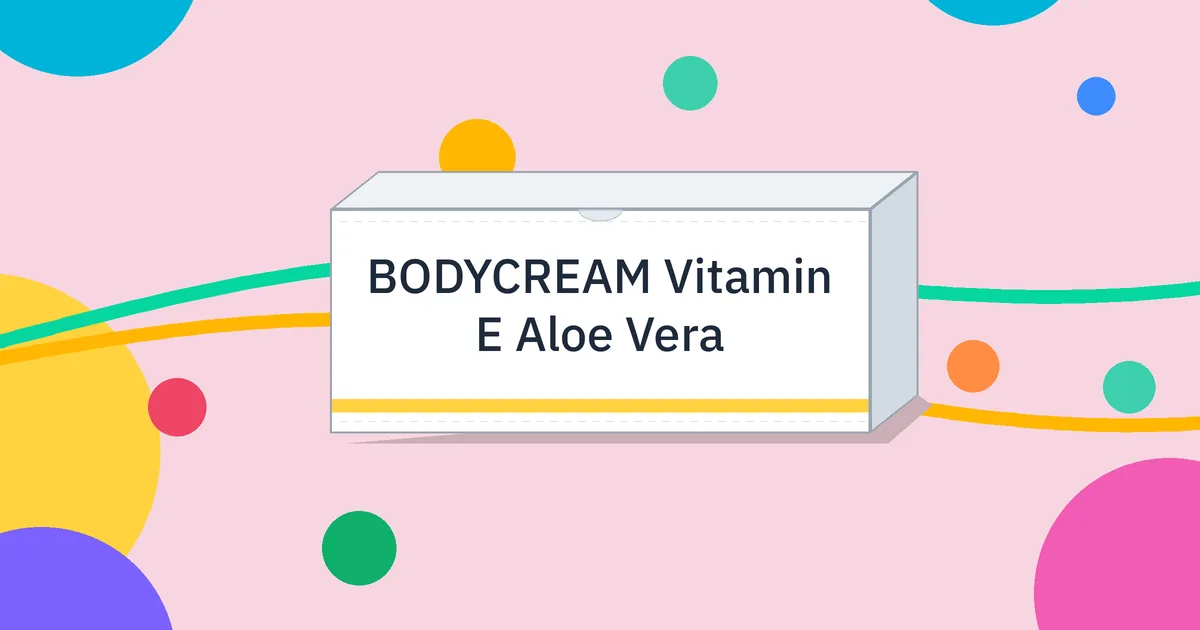 Symbolbild: Packung mit der Aufschrift BODYCREAM Vitamin E Aloe Vera (PZN 03680828) – Verfügbarkeit und Bezug in Apotheken in Frankfurt am Main