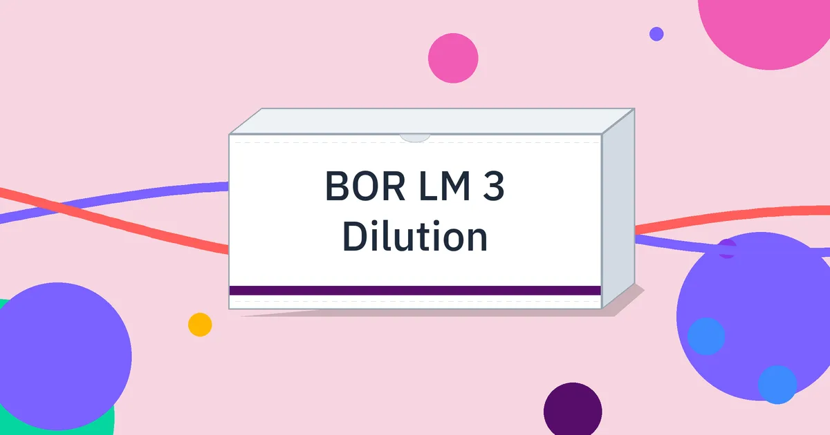 Symbolbild: Packung mit der Aufschrift BOR LM 3 Dilution (PZN 12795565) – Verfügbarkeit und Bezug in Apotheken in Frankfurt am Main
