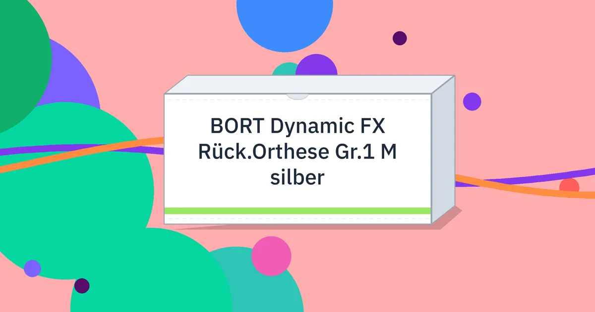 Symbolbild: Packung mit der Aufschrift BORT Dynamic FX Rück.Orthese Gr.1 M silber (PZN 07669321) – Verfügbarkeit und Bezug in Apotheken in Frankfurt am Main