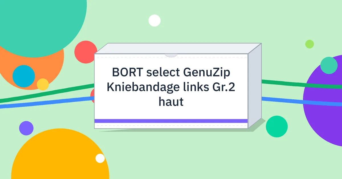 Symbolbild: Packung mit der Aufschrift BORT select GenuZip Kniebandage links Gr.2 haut (PZN 16843930) – Verfügbarkeit und Bezug in Apotheken in Frankfurt am Main