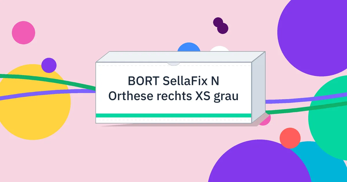 Symbolbild: Packung mit der Aufschrift BORT SellaFix N Orthese rechts XS grau (PZN 19644390) – Verfügbarkeit und Bezug in Apotheken in Frankfurt am Main