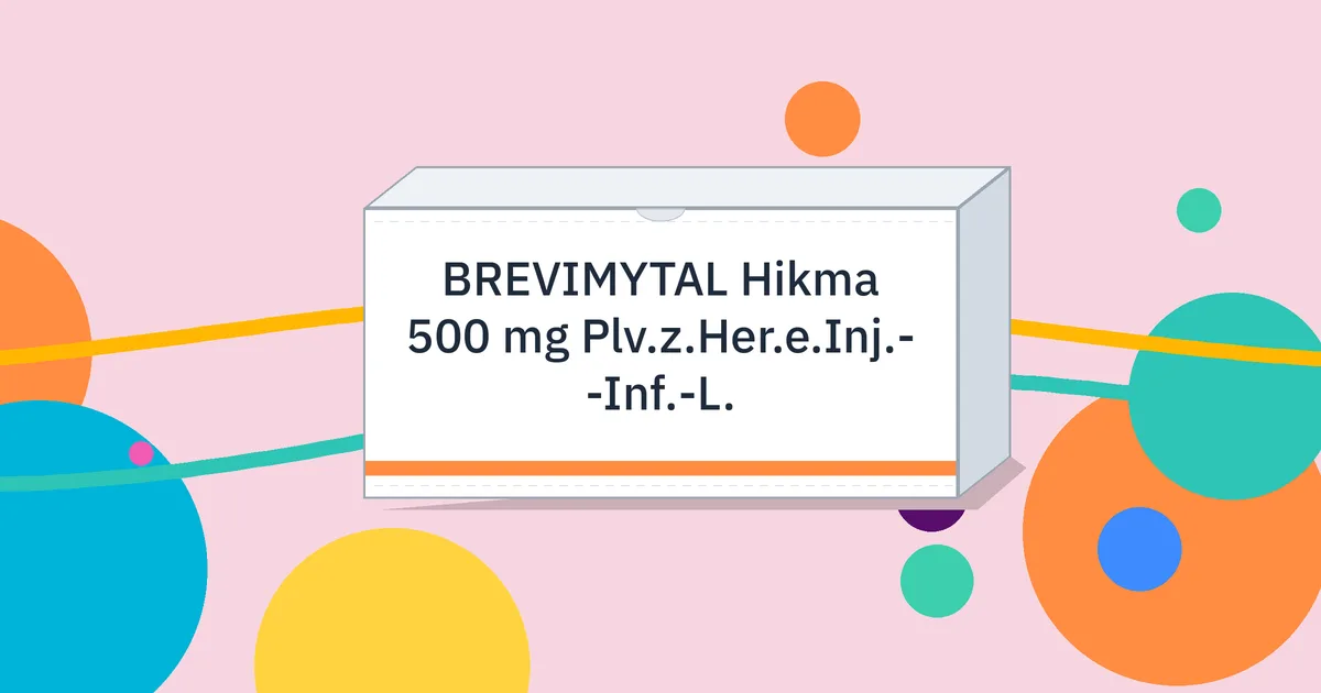 Symbolbild: Packung mit der Aufschrift BREVIMYTAL Hikma 500 mg Plv.z.Her.e.Inj.--Inf.-L. (PZN 04787818) – Verfügbarkeit und Bezug in Apotheken in Frankfurt am Main