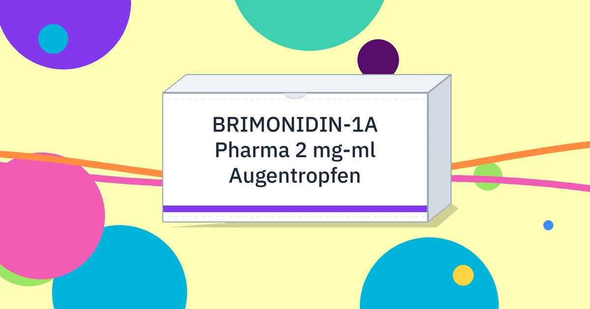Symbolbild: Packung mit der Aufschrift BRIMONIDIN-1A Pharma 2 mg-ml Augentropfen (PZN 14131668) – Verfügbarkeit und Bezug in Apotheken in Frankfurt am Main