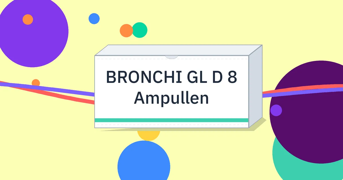 Symbolbild: Packung mit der Aufschrift BRONCHI GL D 8 Ampullen (PZN 03359687) – Verfügbarkeit und Bezug in Apotheken in Frankfurt am Main