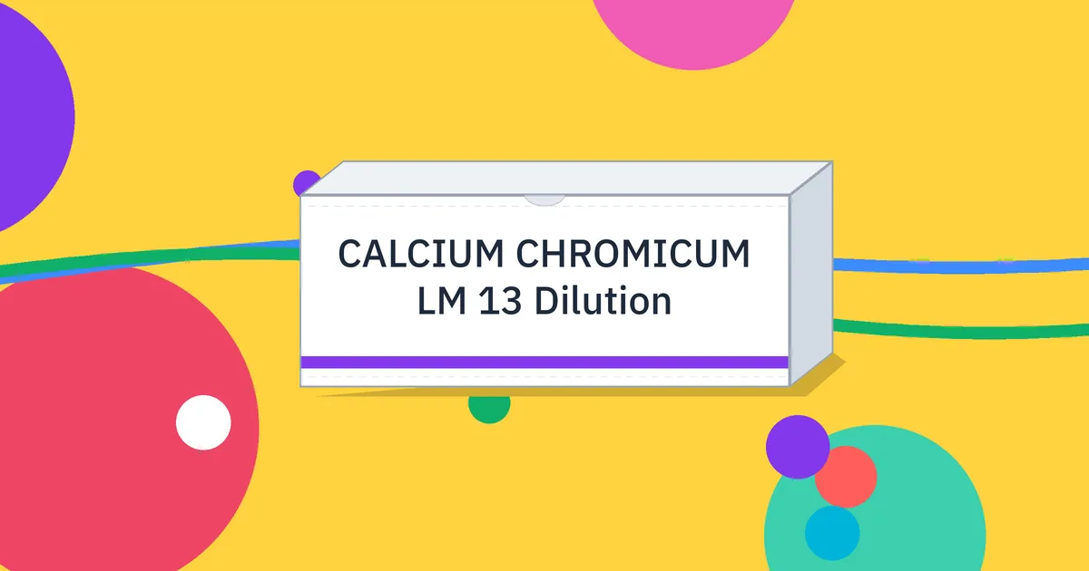 Symbolbild: Packung mit der Aufschrift CALCIUM CHROMICUM LM 13 Dilution (PZN 13408323) – Verfügbarkeit und Bezug in Apotheken in Frankfurt am Main