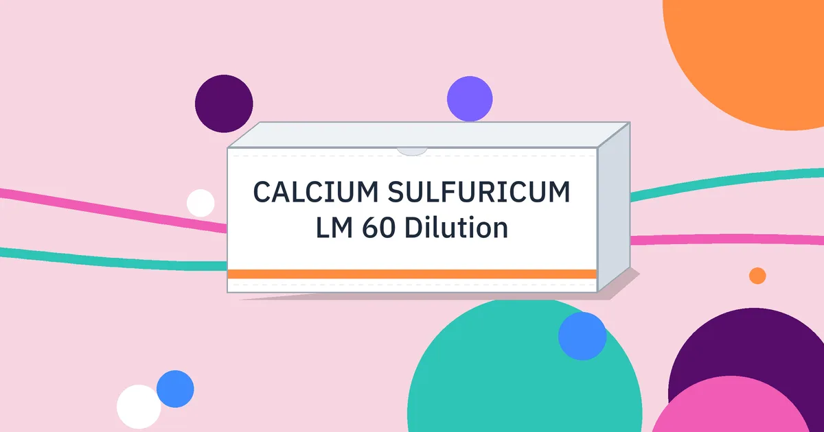 Symbolbild: Packung mit der Aufschrift CALCIUM SULFURICUM LM 60 Dilution (PZN 12807216) – Verfügbarkeit und Bezug in Apotheken in Frankfurt am Main