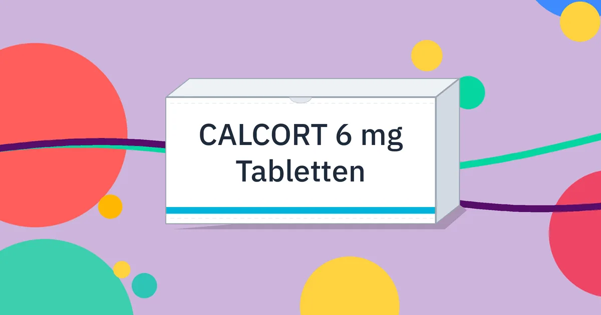 Symbolbild: Packung mit der Aufschrift CALCORT 6 mg Tabletten (PZN 19392586) – Verfügbarkeit und Bezug in Apotheken in Frankfurt am Main