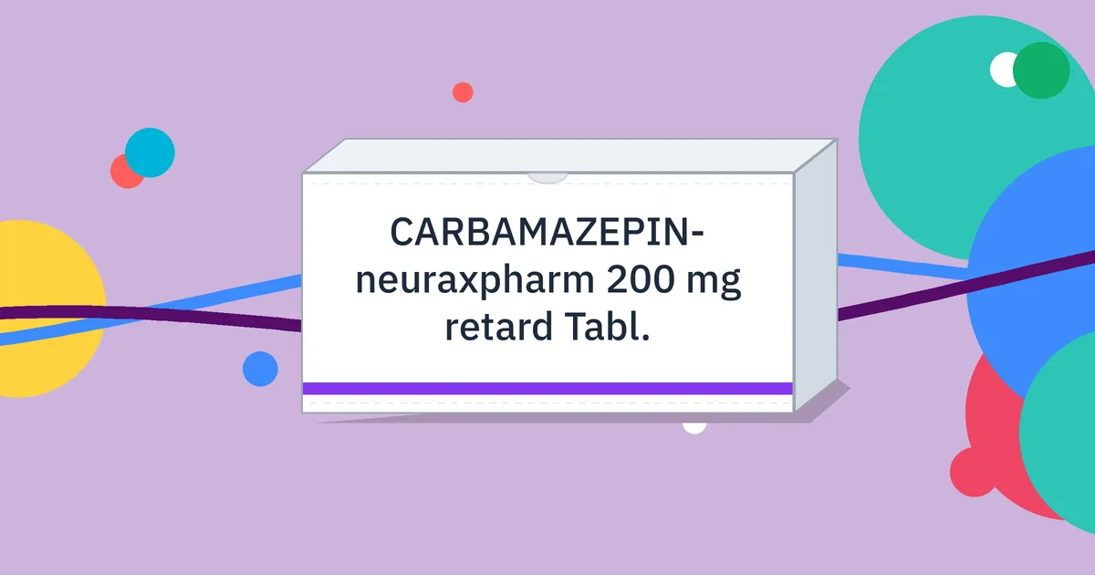 Symbolbild: Packung mit der Aufschrift CARBAMAZEPIN-neuraxpharm 200 mg retard Tabl. (PZN 00771996) – Verfügbarkeit und Bezug in Apotheken in Frankfurt am Main