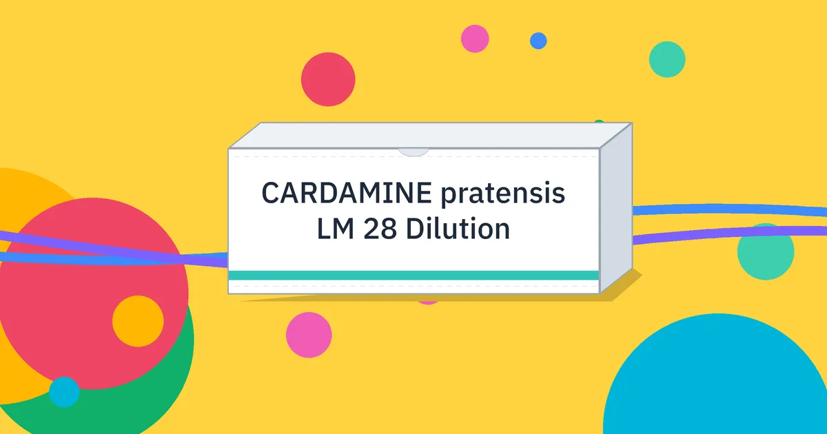 Symbolbild: Packung mit der Aufschrift CARDAMINE pratensis LM 28 Dilution (PZN 13429325) – Verfügbarkeit und Bezug in Apotheken in Frankfurt am Main