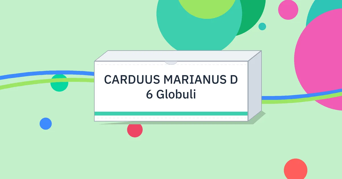 Symbolbild: Packung mit der Aufschrift CARDUUS MARIANUS D 6 Globuli (PZN 02638020) – Verfügbarkeit und Bezug in Apotheken in Frankfurt am Main