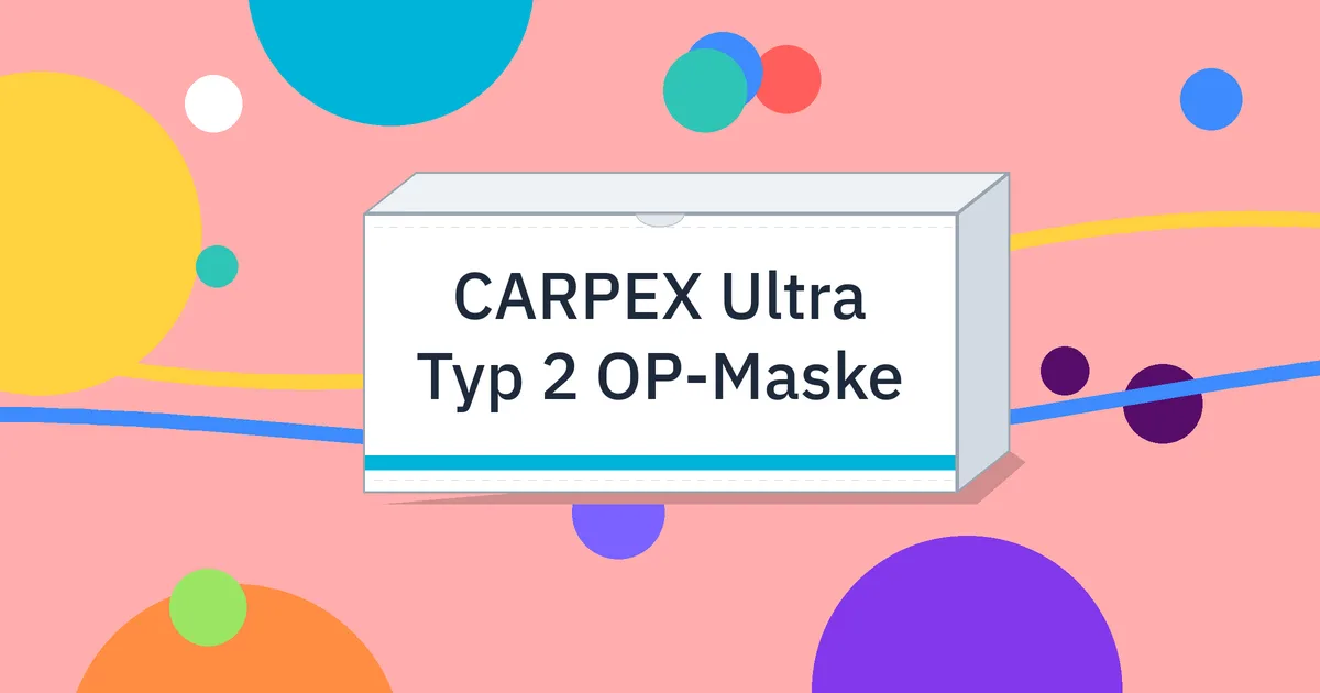 Symbolbild: Packung mit der Aufschrift CARPEX Ultra Typ 2 OP-Maske (PZN 04237615) – Verfügbarkeit und Bezug in Apotheken in Frankfurt am Main