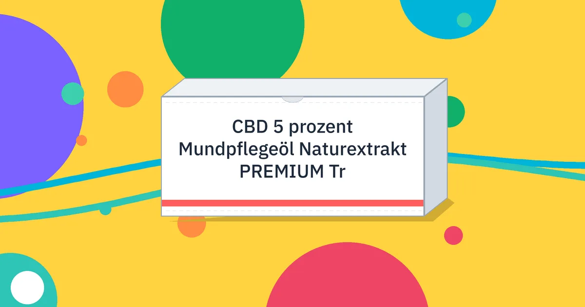 Symbolbild: Packung mit der Aufschrift CBD 5 prozent Mundpflegeöl Naturextrakt PREMIUM Tr (PZN 17419849) – Verfügbarkeit und Bezug in Apotheken in Frankfurt am Main