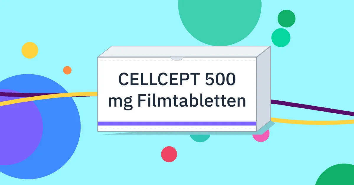 Symbolbild: Packung mit der Aufschrift CELLCEPT 500 mg Filmtabletten (PZN 10948616) – Verfügbarkeit und Bezug in Apotheken in Frankfurt am Main