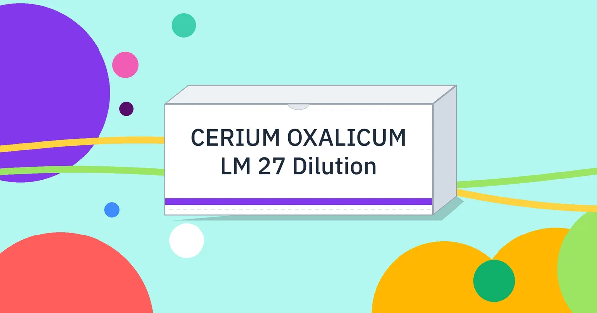 Symbolbild: Packung mit der Aufschrift CERIUM OXALICUM LM 27 Dilution (PZN 13438212) – Verfügbarkeit und Bezug in Apotheken in Frankfurt am Main