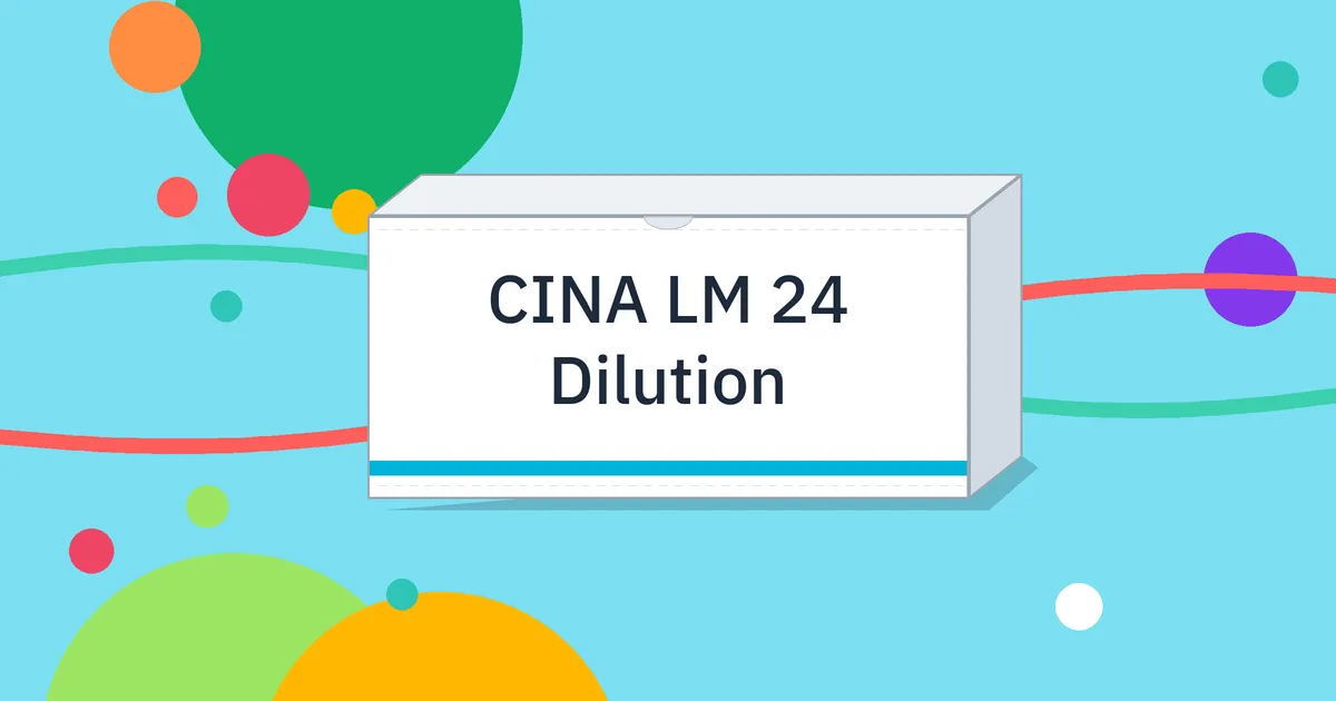 Symbolbild: Packung mit der Aufschrift CINA LM 24 Dilution (PZN 09430618) – Verfügbarkeit und Bezug in Apotheken in Frankfurt am Main