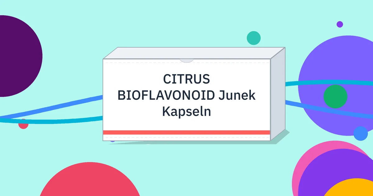 Symbolbild: Packung mit der Aufschrift CITRUS BIOFLAVONOID Junek Kapseln (PZN 05897897) – Verfügbarkeit und Bezug in Apotheken in Frankfurt am Main
