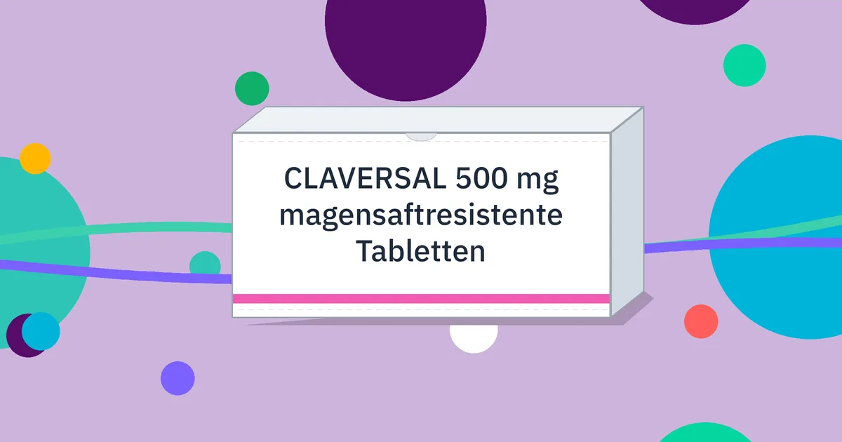 Symbolbild: Packung mit der Aufschrift CLAVERSAL 500 mg magensaftresistente Tabletten (PZN 03555023) – Verfügbarkeit und Bezug in Apotheken in Frankfurt am Main