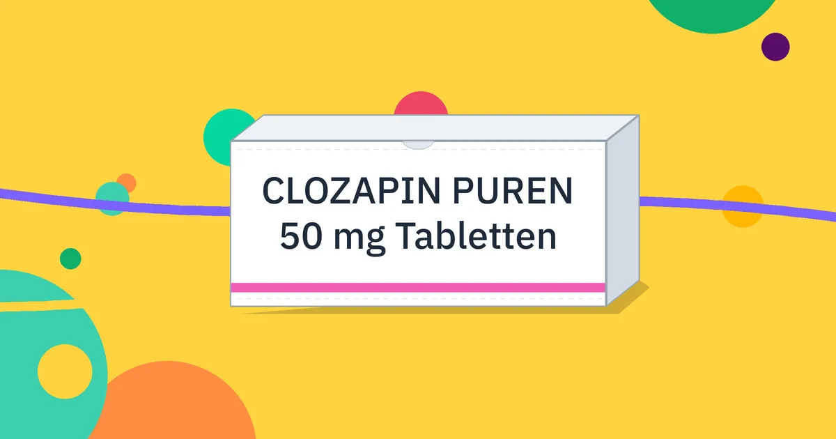 Symbolbild: Packung mit der Aufschrift CLOZAPIN PUREN 50 mg Tabletten (PZN 15237067) – Verfügbarkeit und Bezug in Apotheken in Frankfurt am Main