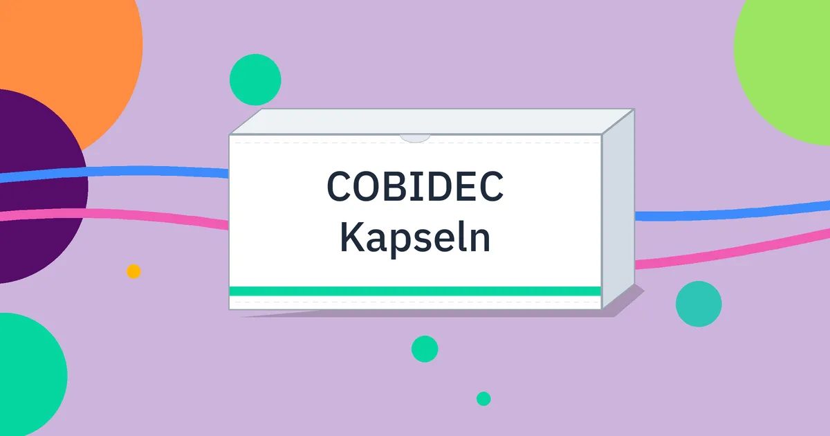 Symbolbild: Packung mit der Aufschrift COBIDEC Kapseln (PZN 05483629) – Verfügbarkeit und Bezug in Apotheken in Frankfurt am Main