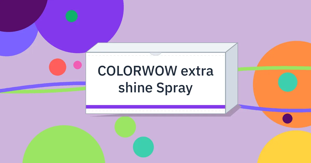 Symbolbild: Packung mit der Aufschrift COLORWOW extra shine Spray (PZN 20159493) – Verfügbarkeit und Bezug in Apotheken in Frankfurt am Main