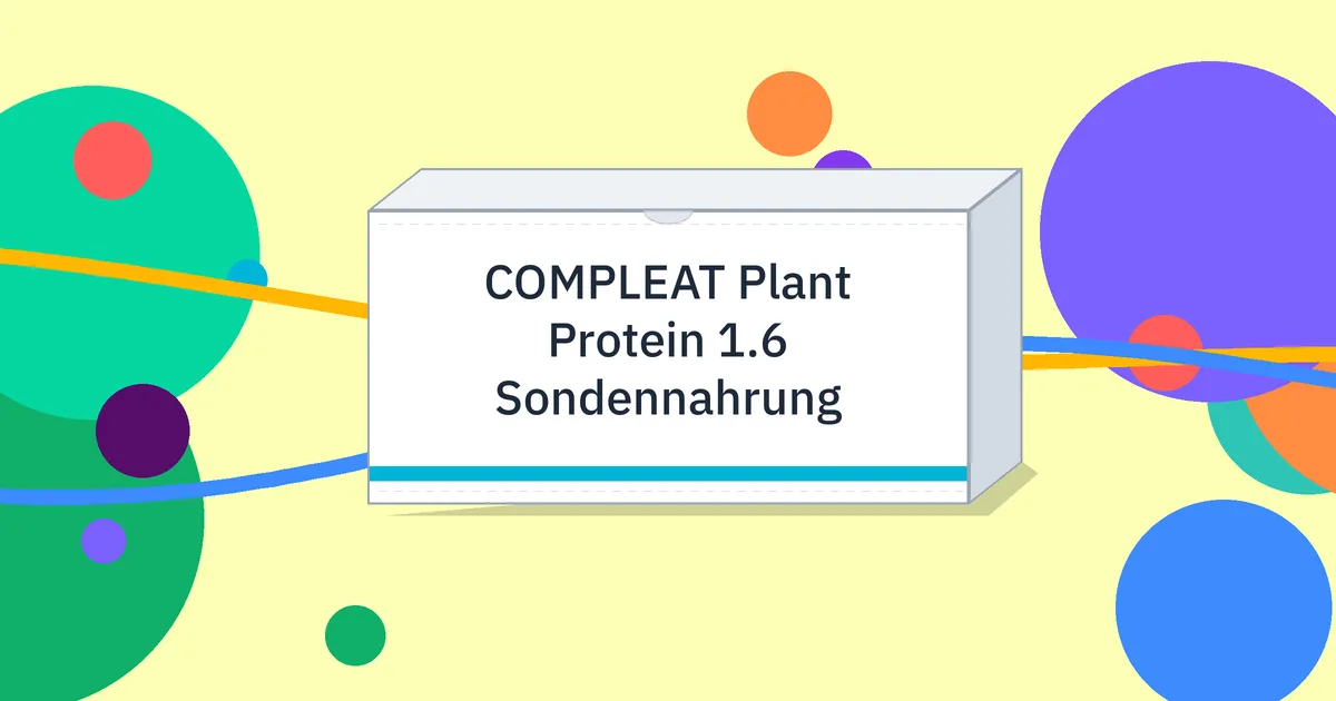 Symbolbild: Packung mit der Aufschrift COMPLEAT Plant Protein 1.6 Sondennahrung (PZN 18598340) – Verfügbarkeit und Bezug in Apotheken in Frankfurt am Main
