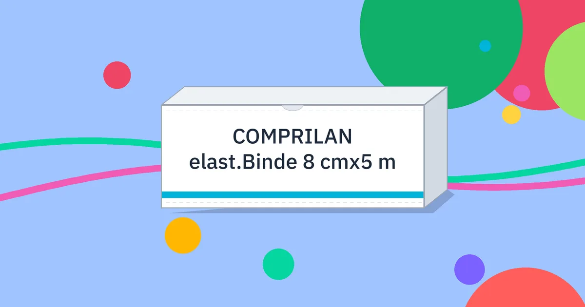Symbolbild: Packung mit der Aufschrift COMPRILAN elast.Binde 8 cmx5 m (PZN 13968849) – Verfügbarkeit und Bezug in Apotheken in Frankfurt am Main