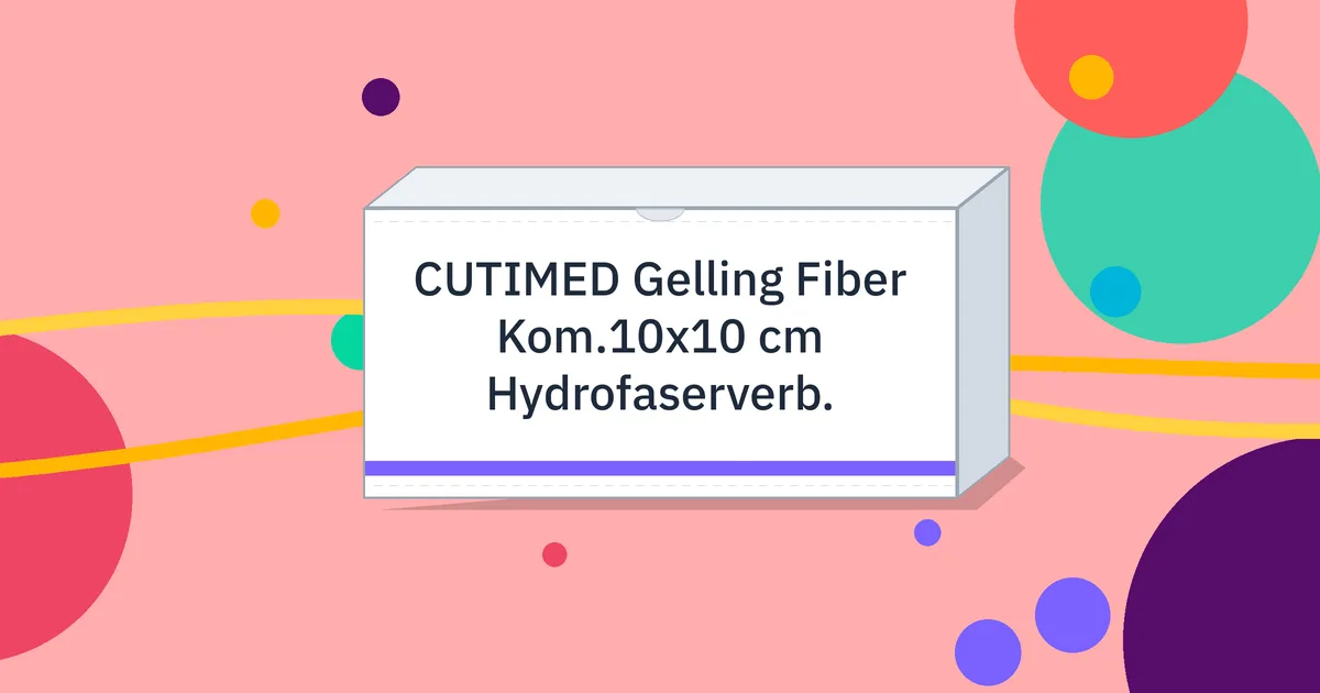 Symbolbild: Packung mit der Aufschrift CUTIMED Gelling Fiber Kom.10x10 cm Hydrofaserverb. (PZN 16760339) – Verfügbarkeit und Bezug in Apotheken in Frankfurt am Main