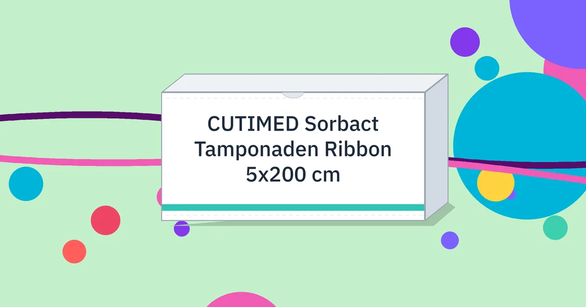 Symbolbild: Packung mit der Aufschrift CUTIMED Sorbact Tamponaden Ribbon 5x200 cm (PZN 20419764) – Verfügbarkeit und Bezug in Apotheken in Frankfurt am Main