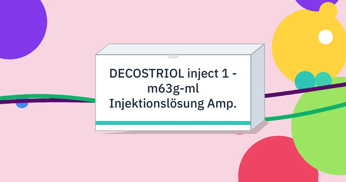 Symbolbild: Packung mit der Aufschrift DECOSTRIOL inject 1 -m63g-ml Injektionslösung Amp. (PZN 04973573) – Verfügbarkeit und Bezug in Apotheken in Frankfurt am Main