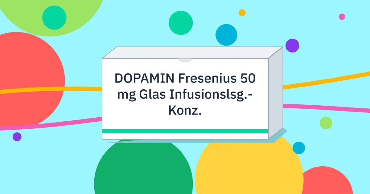 Symbolbild: Packung mit der Aufschrift DOPAMIN Fresenius 50 mg Glas Infusionslsg.-Konz. (PZN 07614604) – Verfügbarkeit und Bezug in Apotheken in Frankfurt am Main
