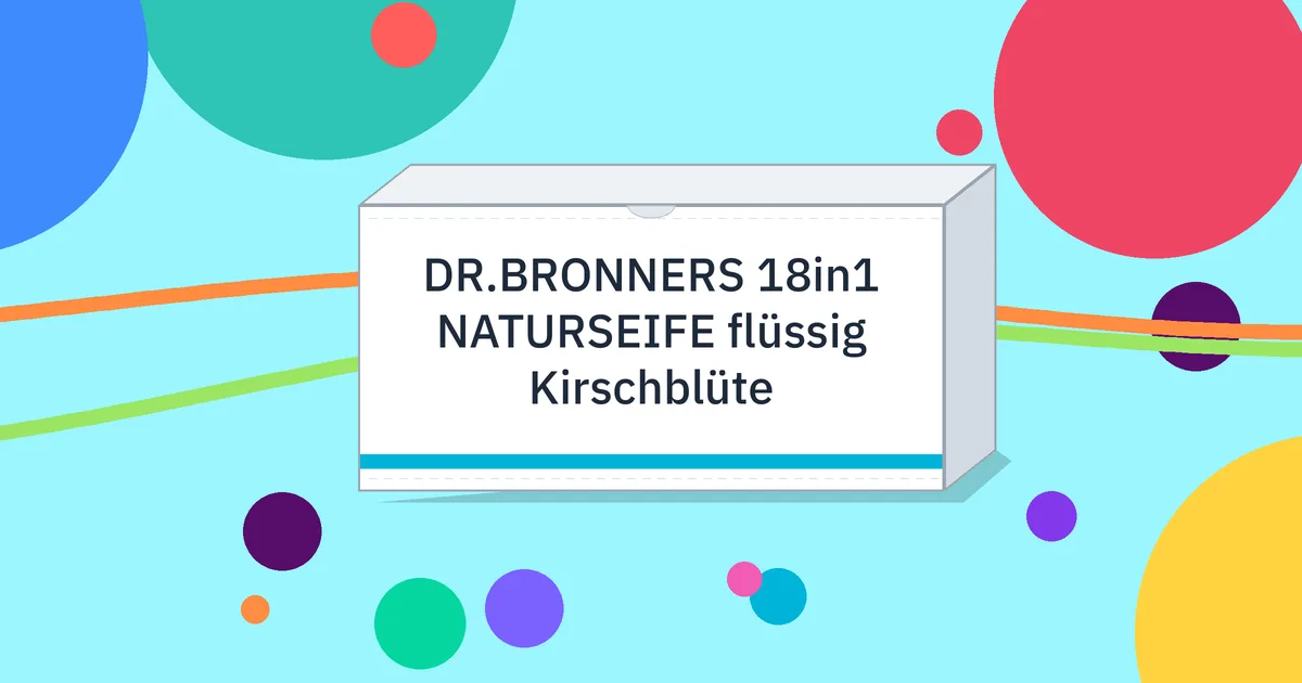 Symbolbild: Packung mit der Aufschrift DR.BRONNERS 18in1 NATURSEIFE flüssig Kirschblüte (PZN 19241172) – Verfügbarkeit und Bezug in Apotheken in Frankfurt am Main
