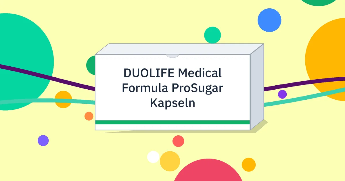 Symbolbild: Packung mit der Aufschrift DUOLIFE Medical Formula ProSugar Kapseln (PZN 16613555) – Verfügbarkeit und Bezug in Apotheken in Frankfurt am Main