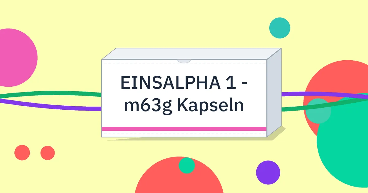 Symbolbild: Packung mit der Aufschrift EINSALPHA 1 -m63g Kapseln (PZN 19177379) – Verfügbarkeit und Bezug in Apotheken in Frankfurt am Main