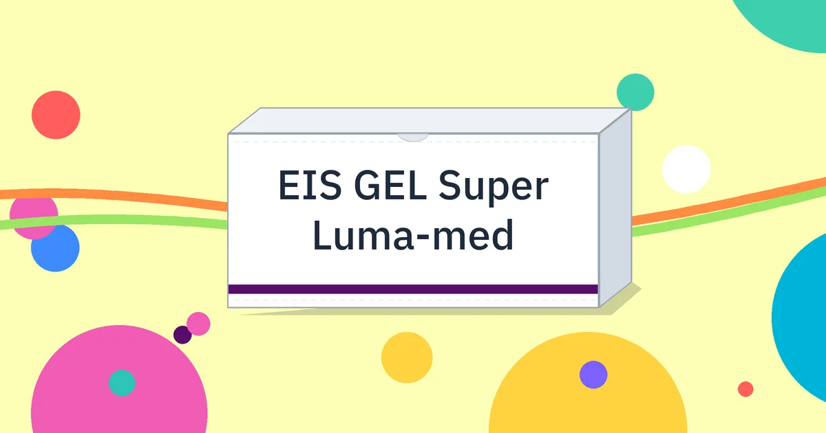 Symbolbild: Packung mit der Aufschrift EIS GEL Super Luma-med (PZN 10245837) – Verfügbarkeit und Bezug in Apotheken in Frankfurt am Main