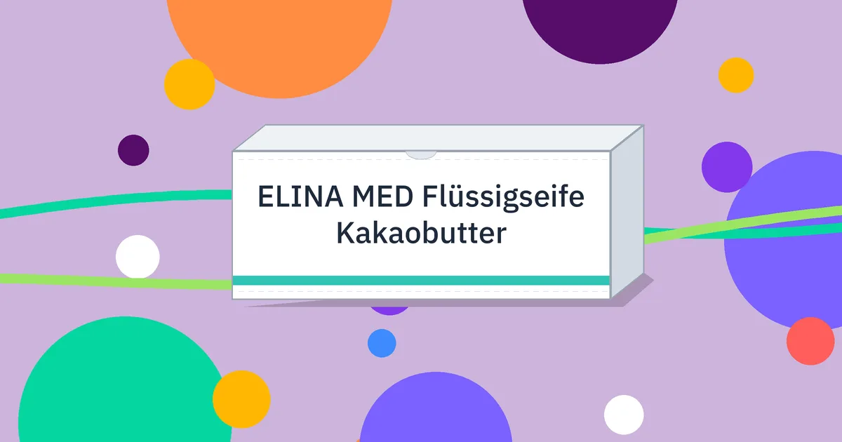Symbolbild: Packung mit der Aufschrift ELINA MED Flüssigseife Kakaobutter (PZN 13921167) – Verfügbarkeit und Bezug in Apotheken in Frankfurt am Main