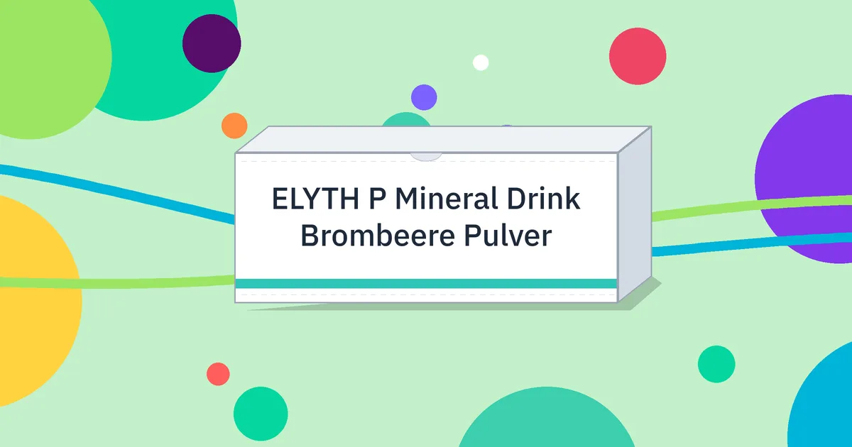 Symbolbild: Packung mit der Aufschrift ELYTH P Mineral Drink Brombeere Pulver (PZN 03288697) – Verfügbarkeit und Bezug in Apotheken in Frankfurt am Main
