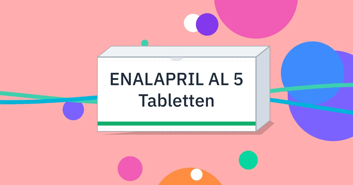 Symbolbild: Packung mit der Aufschrift ENALAPRIL AL 5 Tabletten (PZN 01097651) – Verfügbarkeit und Bezug in Apotheken in Frankfurt am Main