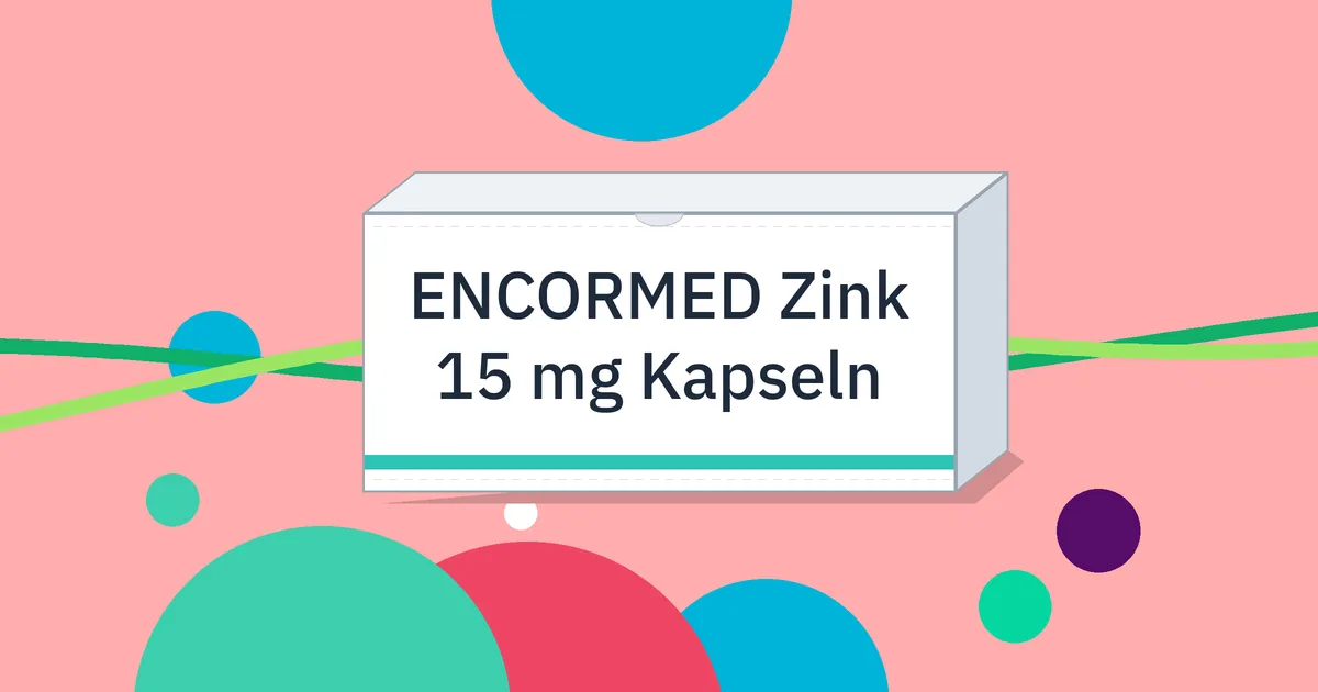 Symbolbild: Packung mit der Aufschrift ENCORMED Zink 15 mg Kapseln (PZN 11858329) – Verfügbarkeit und Bezug in Apotheken in Frankfurt am Main