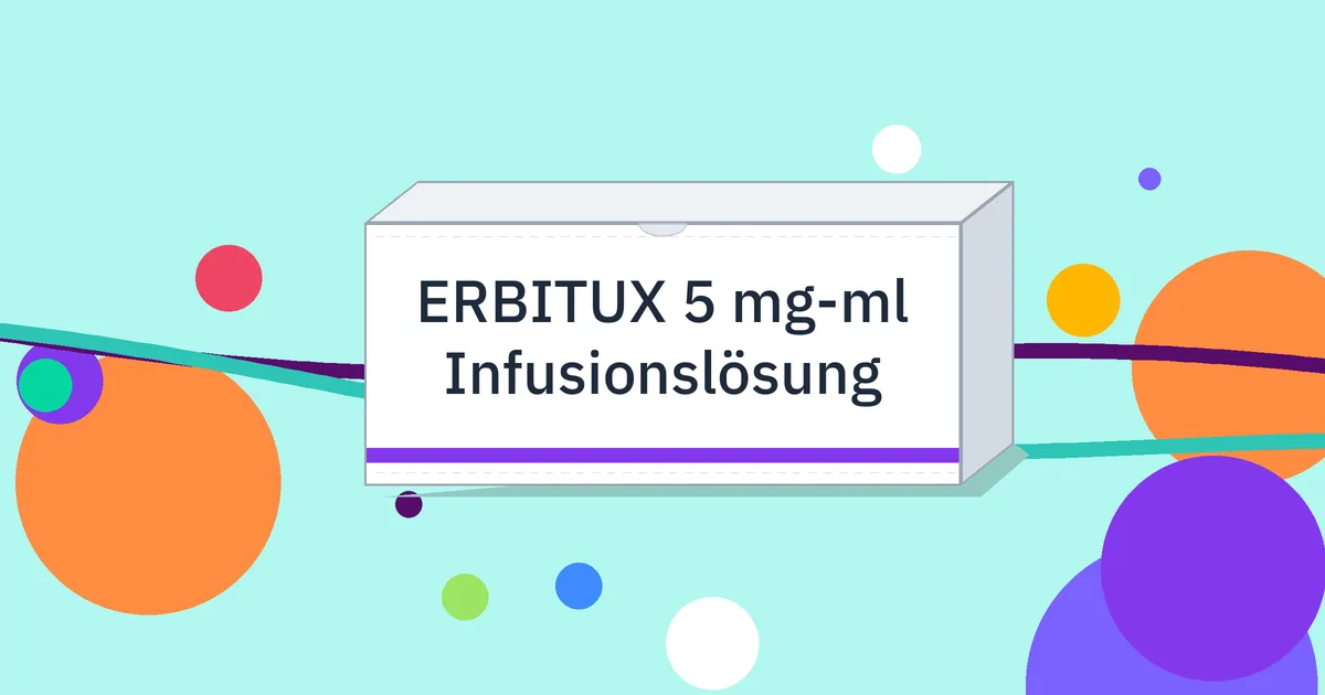 Symbolbild: Packung mit der Aufschrift ERBITUX 5 mg-ml Infusionslösung (PZN 00003033) – Verfügbarkeit und Bezug in Apotheken in Frankfurt am Main