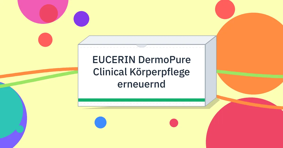 Symbolbild: Packung mit der Aufschrift EUCERIN DermoPure Clinical Körperpflege erneuernd (PZN 19729904) – Verfügbarkeit und Bezug in Apotheken in Frankfurt am Main