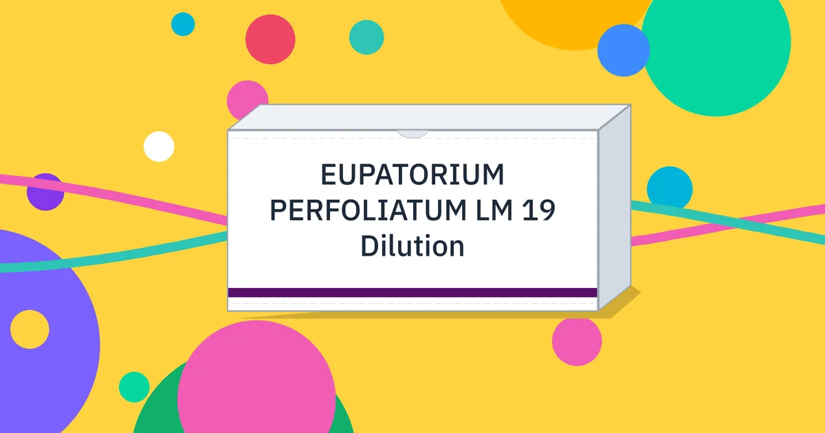 Symbolbild: Packung mit der Aufschrift EUPATORIUM PERFOLIATUM LM 19 Dilution (PZN 12846280) – Verfügbarkeit und Bezug in Apotheken in Frankfurt am Main