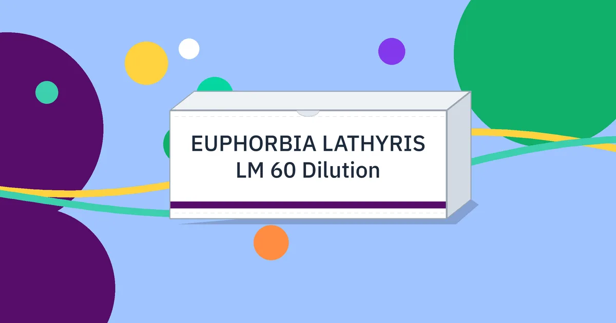 Symbolbild: Packung mit der Aufschrift EUPHORBIA LATHYRIS LM 60 Dilution (PZN 13482555) – Verfügbarkeit und Bezug in Apotheken in Frankfurt am Main