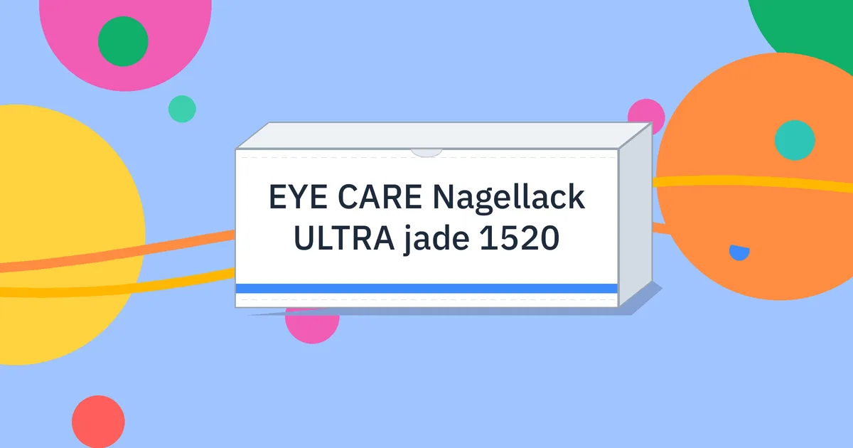 Symbolbild: Packung mit der Aufschrift EYE CARE Nagellack ULTRA jade 1520 (PZN 04330645) – Verfügbarkeit und Bezug in Apotheken in Frankfurt am Main
