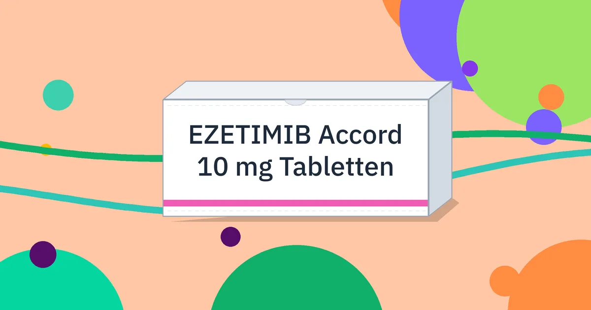 Symbolbild: Packung mit der Aufschrift EZETIMIB Accord 10 mg Tabletten (PZN 12469423) – Verfügbarkeit und Bezug in Apotheken in Frankfurt am Main
