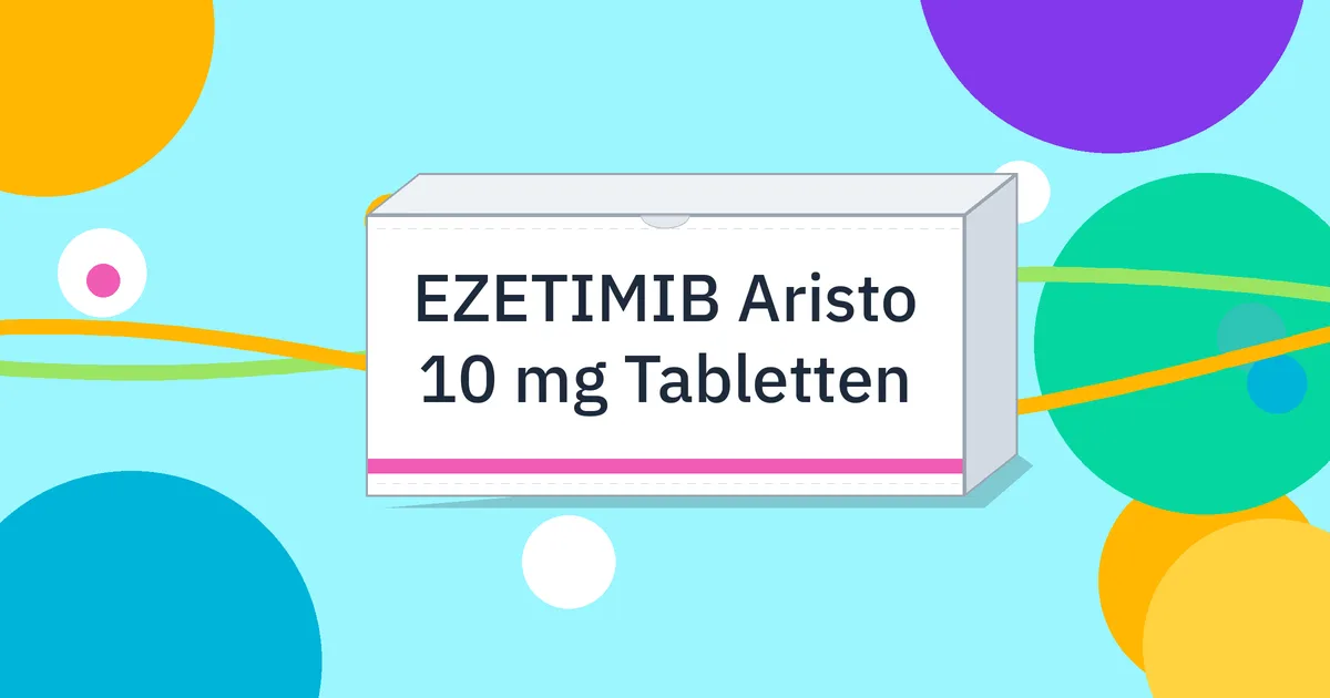 Symbolbild: Packung mit der Aufschrift EZETIMIB Aristo 10 mg Tabletten (PZN 14144062) – Verfügbarkeit und Bezug in Apotheken in Frankfurt am Main