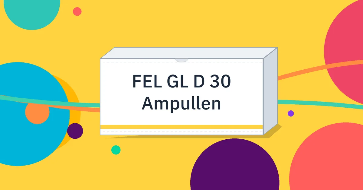 Symbolbild: Packung mit der Aufschrift FEL GL D 30 Ampullen (PZN 02875694) – Verfügbarkeit und Bezug in Apotheken in Frankfurt am Main