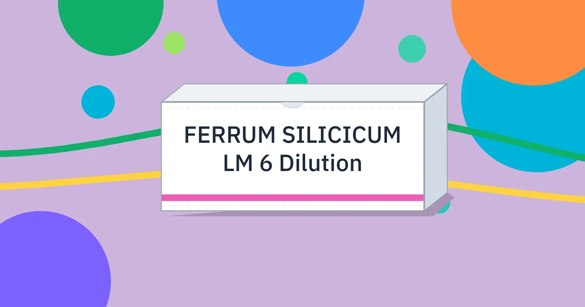 Symbolbild: Packung mit der Aufschrift FERRUM SILICICUM LM 6 Dilution (PZN 12852961) – Verfügbarkeit und Bezug in Apotheken in Frankfurt am Main